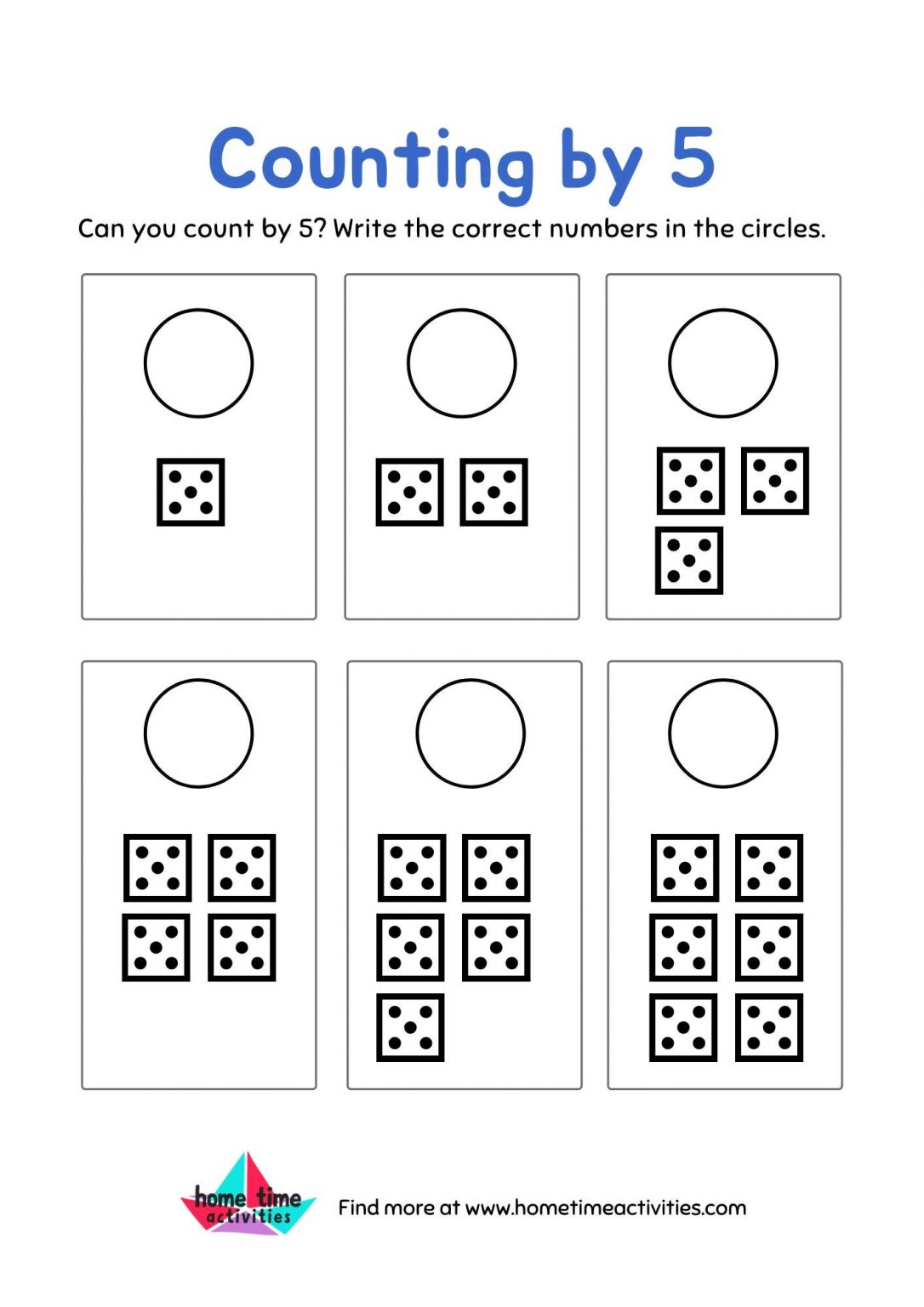 Skip Count By Five - activities, worksheets | Hometime Activities