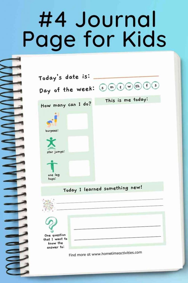 Kid Journal Pages - Free Printables | Home Time Activities
