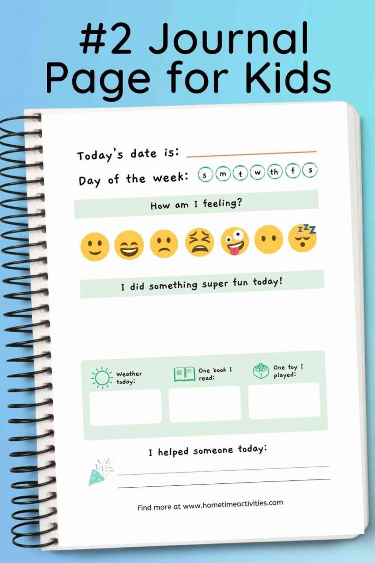 Kid Journal Pages - Free Printables | Home Time Activities