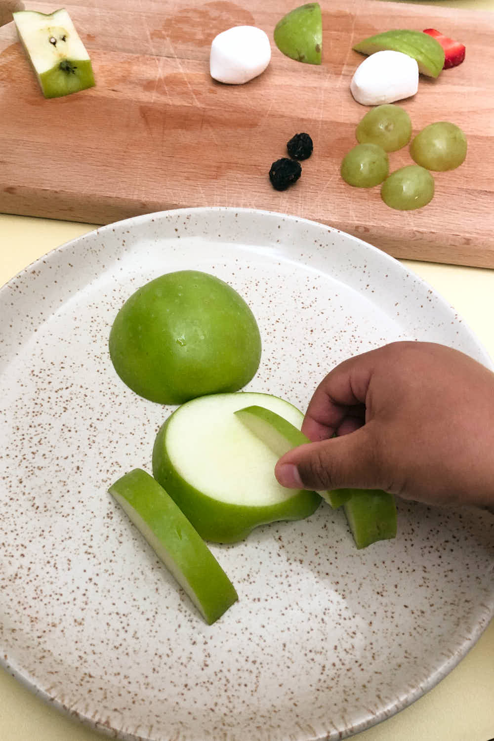 Silly Frog Shaped Apple Snack - Home Time Activities