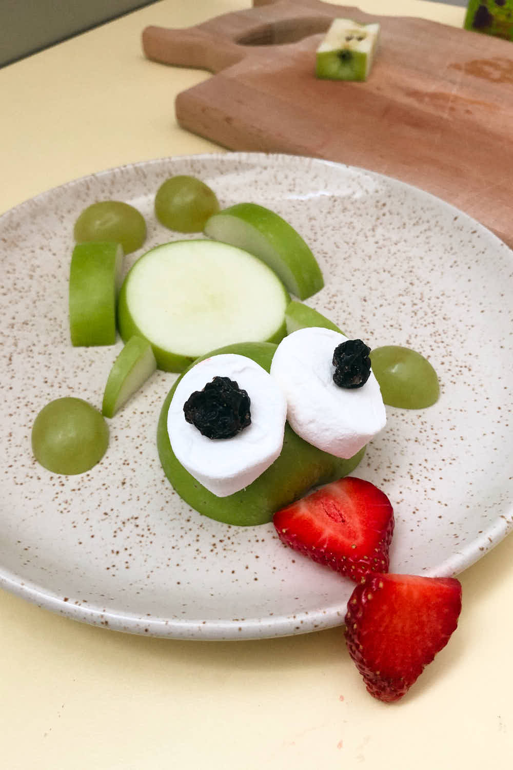 Silly Frog Shaped Apple Snack - Home Time Activities
