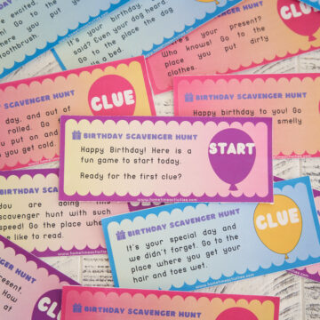 Birthday Scavenger Hunt - Home Time Activities