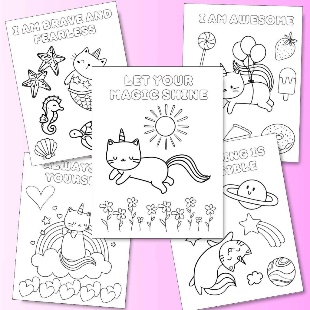 Caticorn Coloring Pages - Free Unicorn Cat Printables