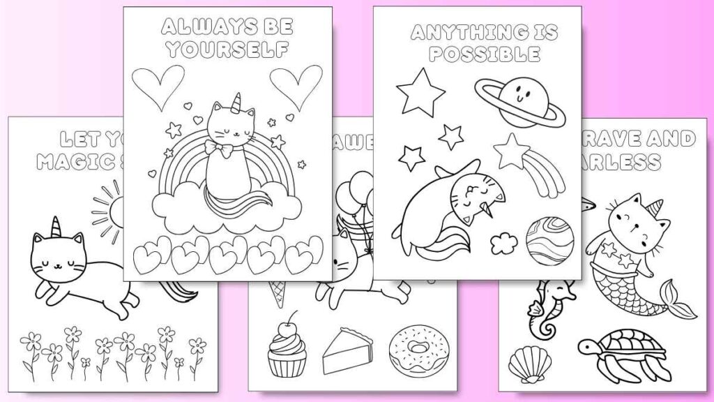 Caticorn Coloring Pages - Free Unicorn Cat Printables