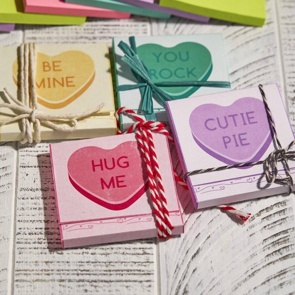 Sticky Notes Valentines for Kids - Eco-Friendly - Free Printable