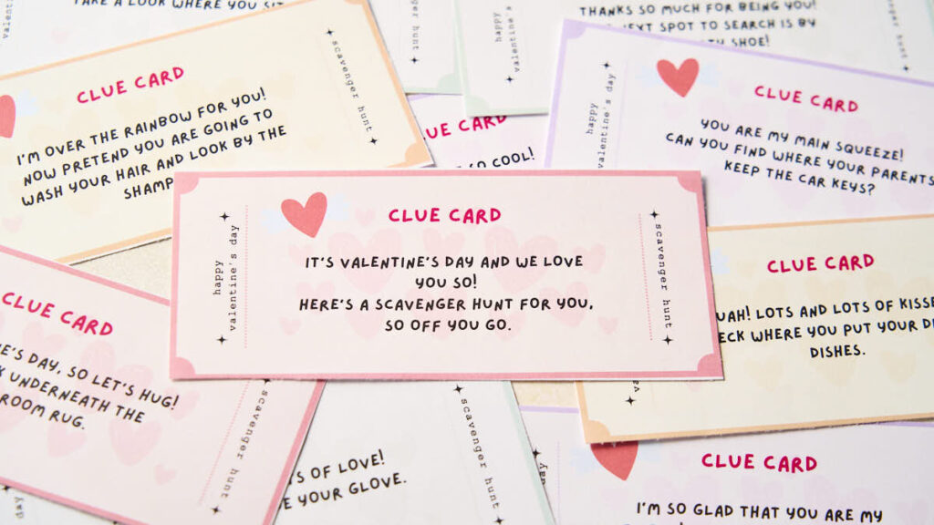 Valentines Scavenger Hunt for Kids| Home Time Activities