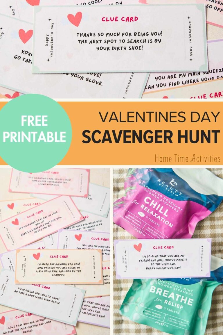 Valentines Scavenger Hunt for Kids| Home Time Activities