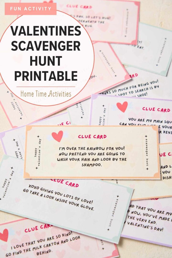 Valentines Scavenger Hunt for Kids| Home Time Activities