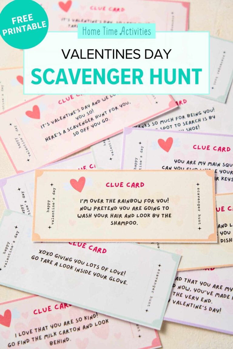 Valentines Scavenger Hunt for Kids| Home Time Activities