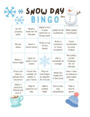 Snow Day Bingo Activity - Free Printable | Home Time Activities
