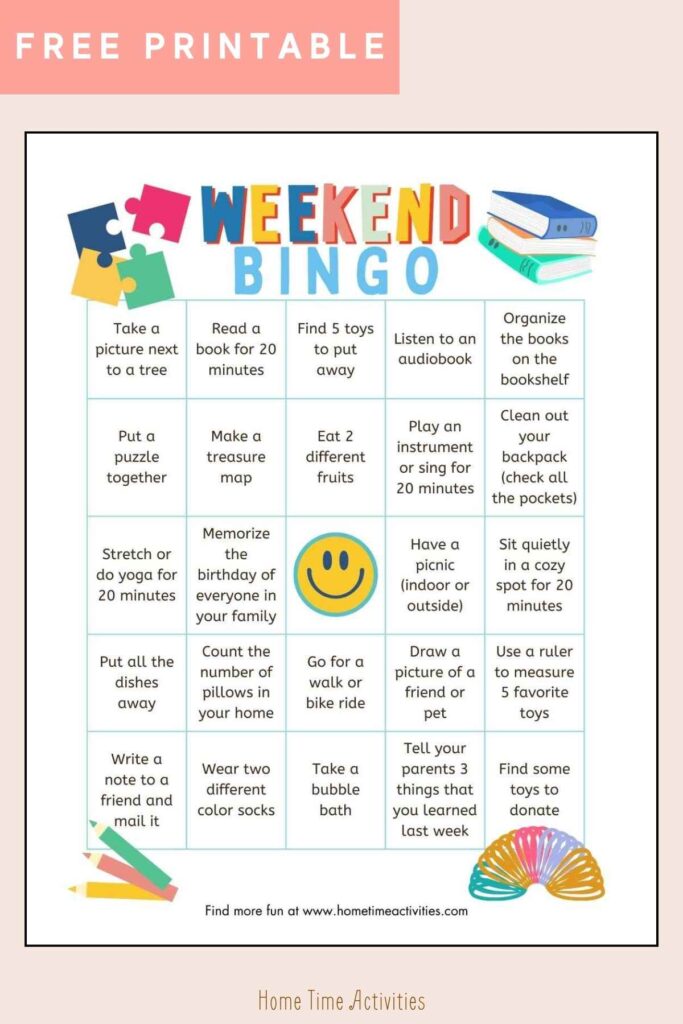 Weekend Activity Bingo - Free Printable
