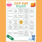 Sick Day Bingo with Fun Sick Day Activities - Free Printable PDF
