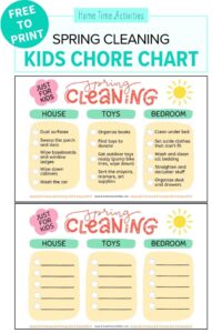 Make Spring Cleaning with Kids Fun - Printable Chore Chart