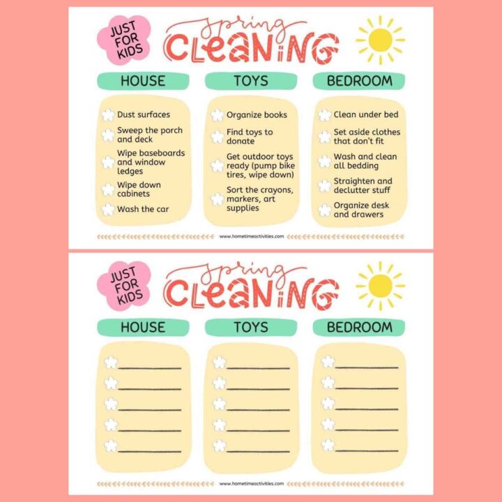 Make Spring Cleaning with Kids Fun - Printable Chore Chart