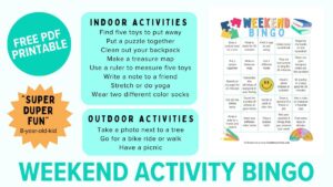 Weekend Activity Bingo - Free Printable