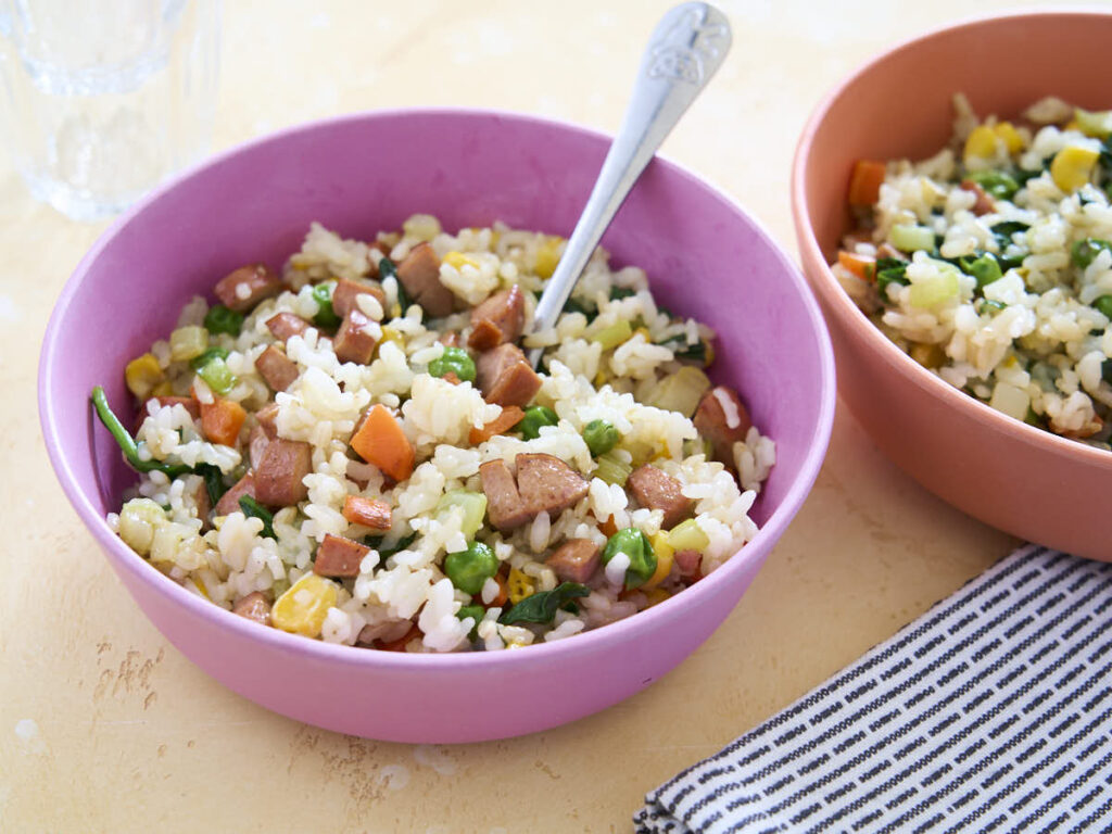 Leftover Hot Dog Fried Rice Recipe - Kids Gobble It Up