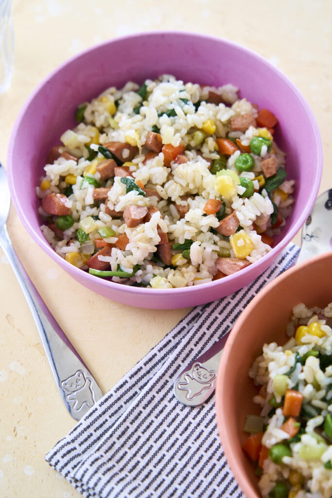 Leftover Hot Dog Fried Rice Recipe - Kids Gobble It Up