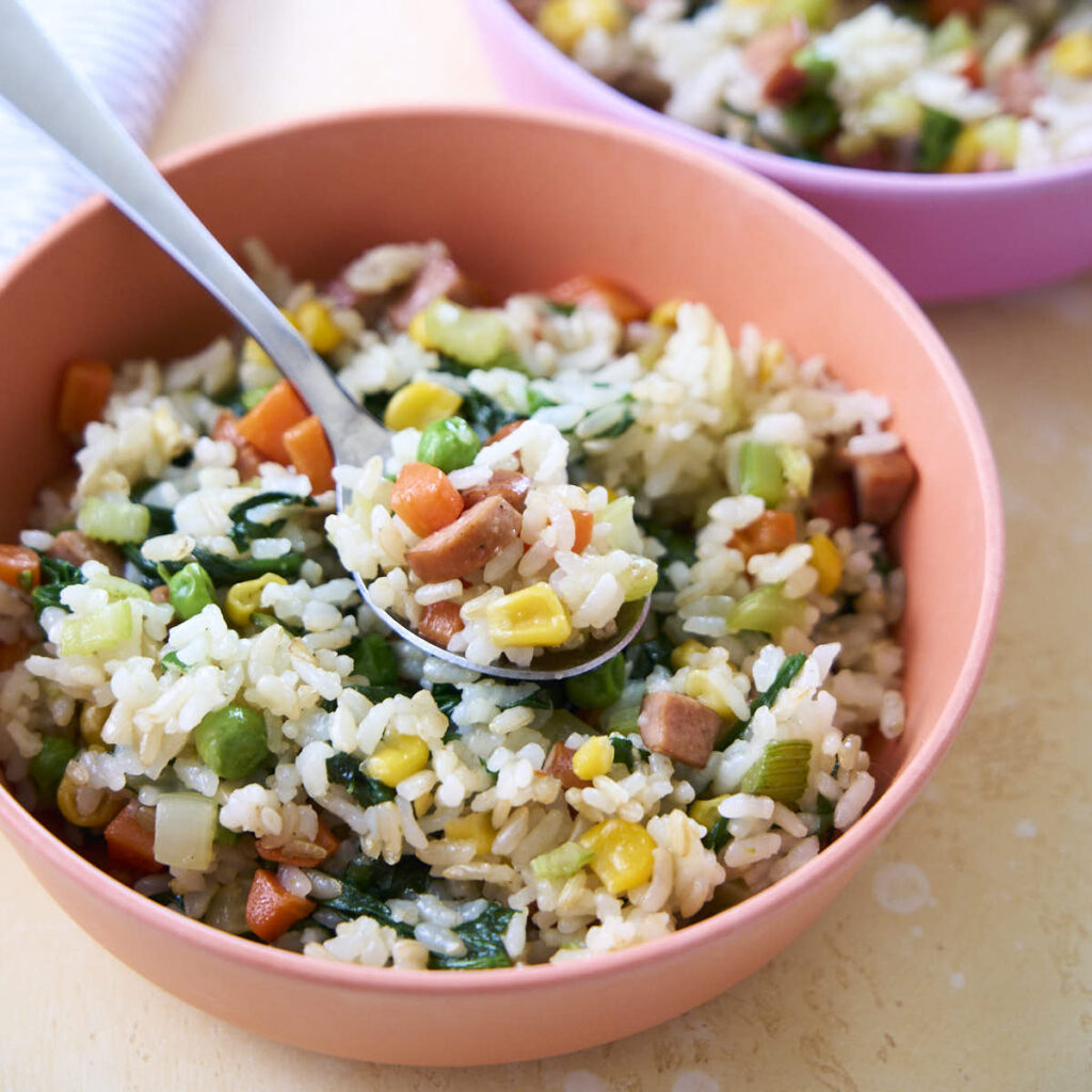 Leftover Hot Dog Fried Rice Recipe - Kids Gobble It Up