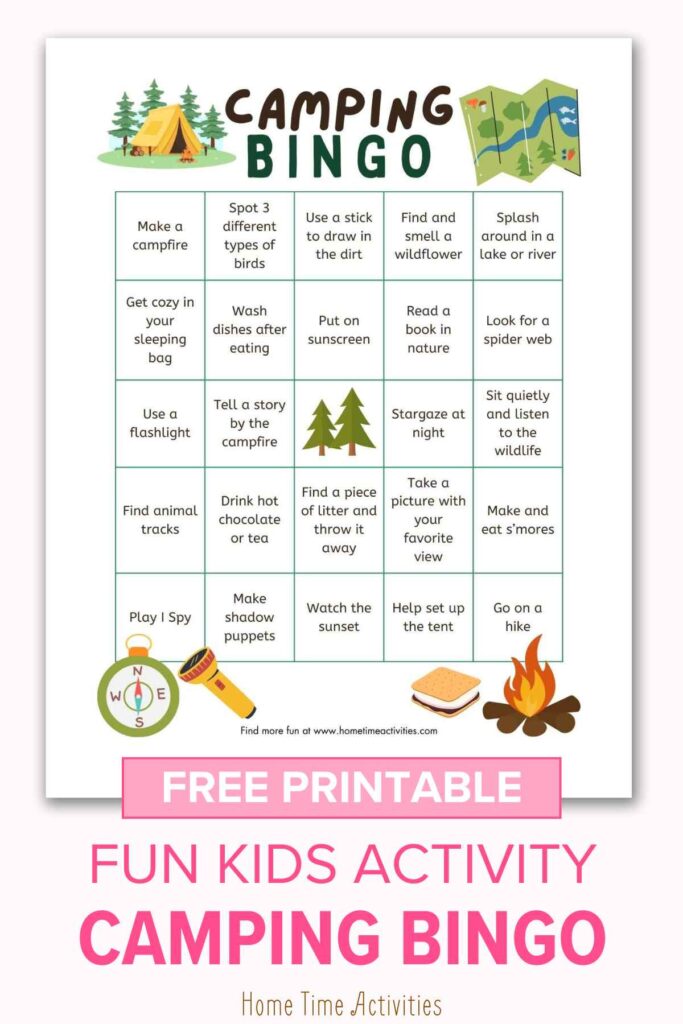 24 Camping Activities for Kids (Printable Activity Bingo)