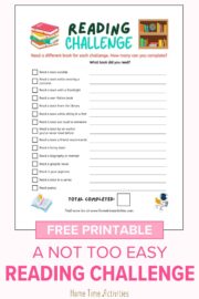 Kids Reading Challenge - 15 Fun Prompts | Home Time Activities