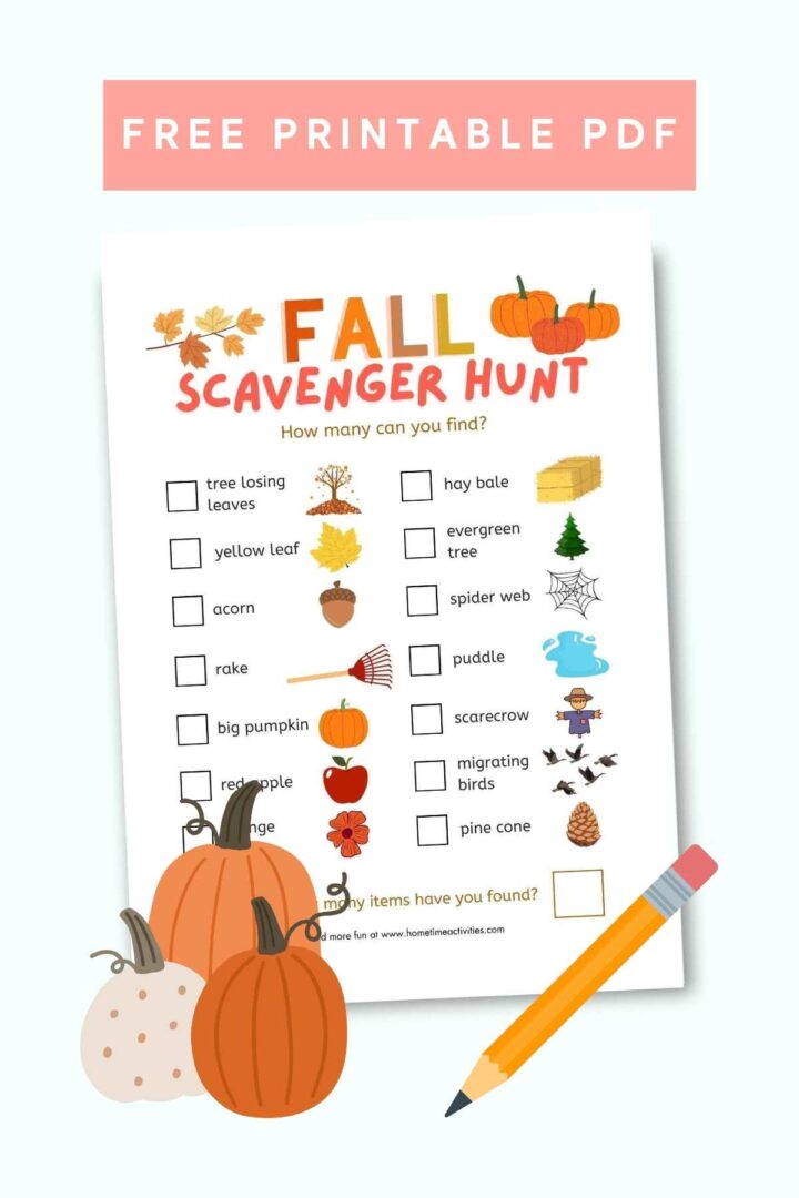 Fall Scavenger Hunt for Kids - Free Printable PDF