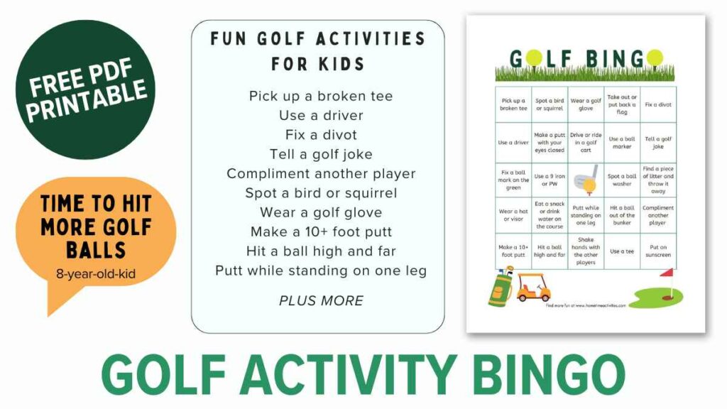 Family Golf Bingo Activity - Free Printable