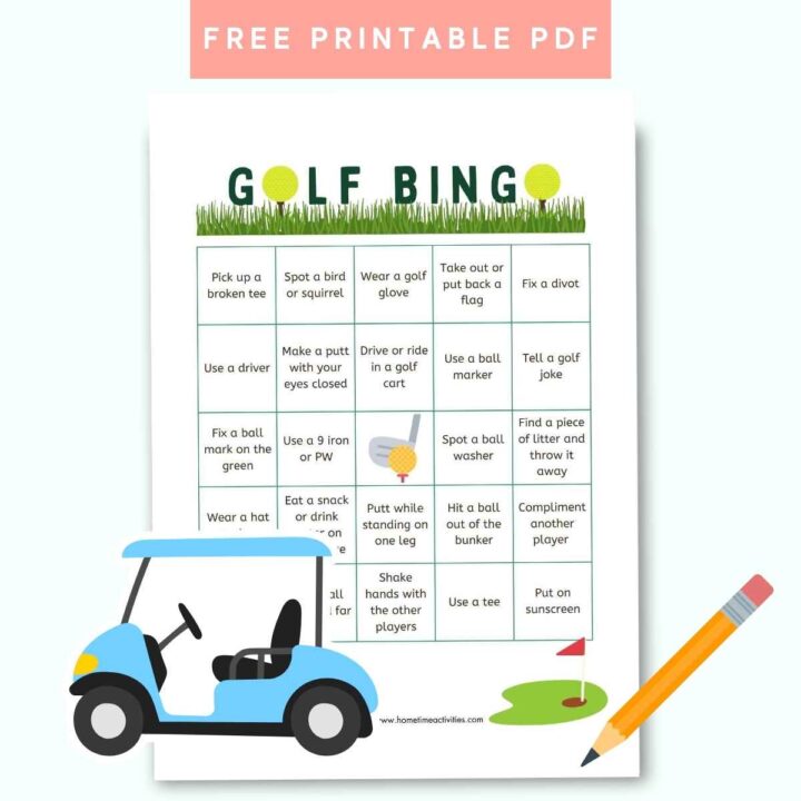Family Golf Bingo Activity - Free Printable