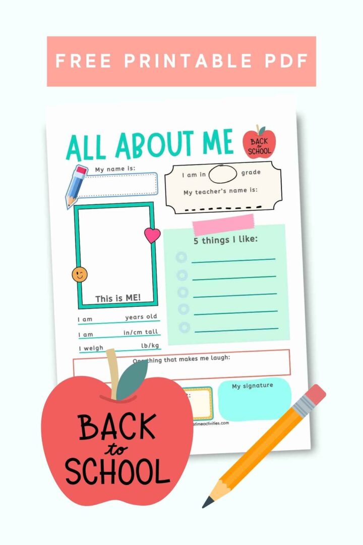 All About Me - Special Back to School Printable
