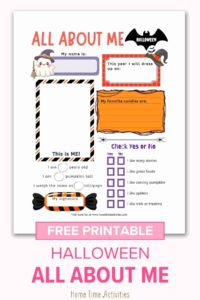 Halloween All About Me - Free Printable PDF