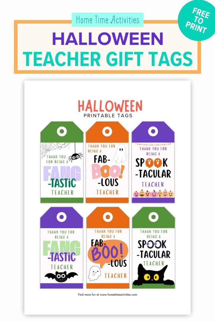 Halloween Teacher Gift Tags - Free Printable