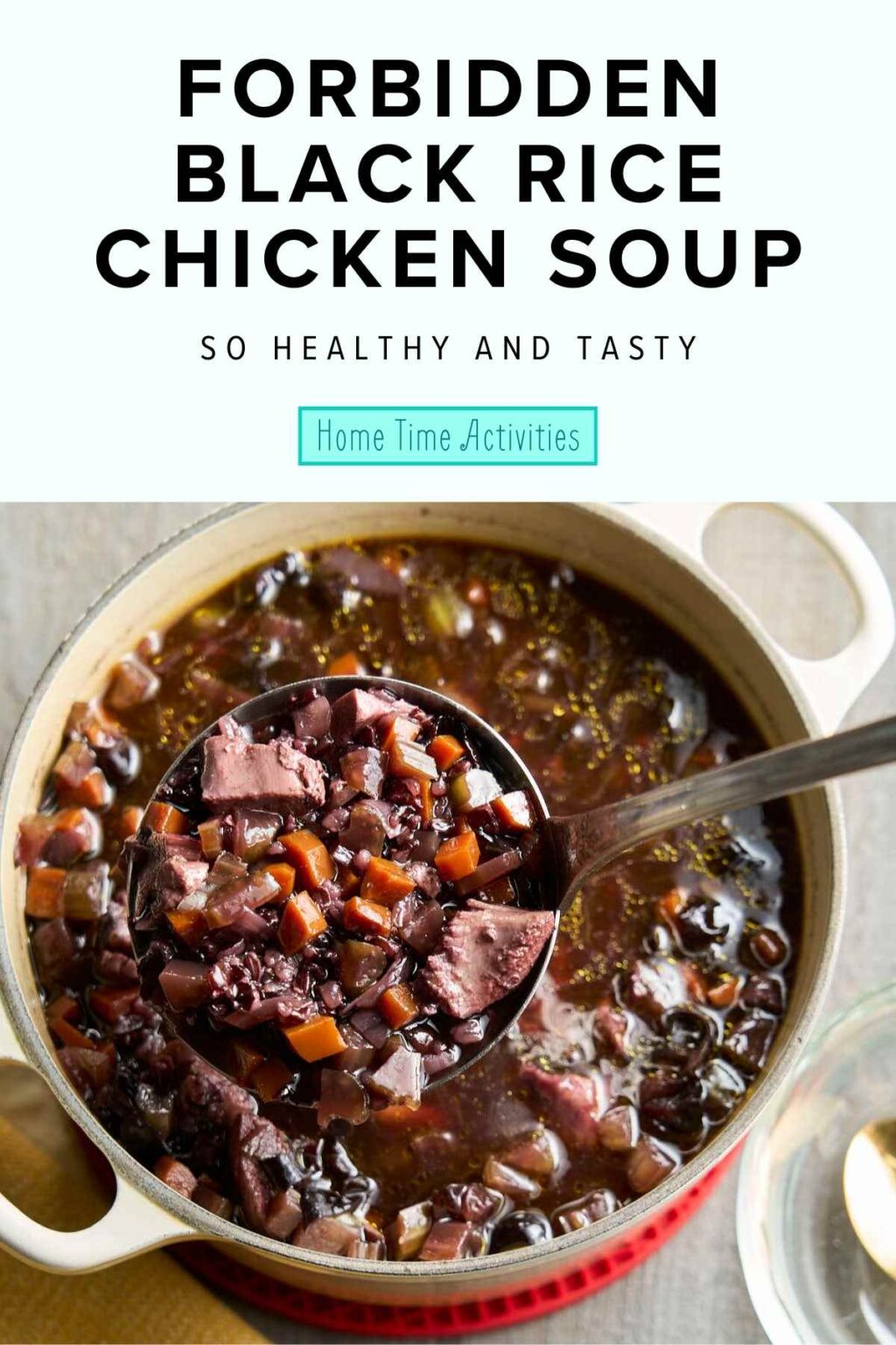 Forbidden Black Rice Chicken Soup -- Fun Halloween Soup