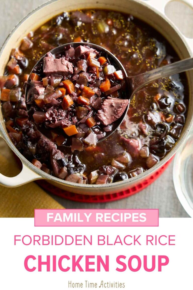 Forbidden Black Rice Chicken Soup -- Fun Halloween Soup