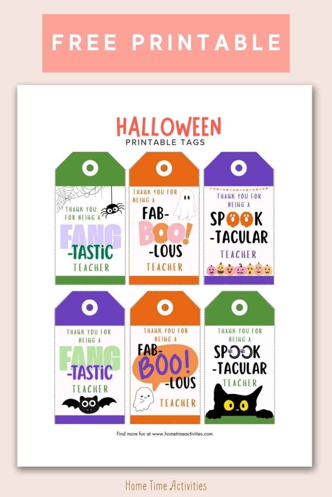 Halloween Teacher Gift Tags - Free Printable