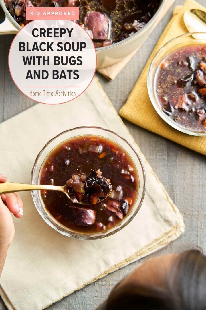 Forbidden Black Rice Chicken Soup -- Fun Halloween Soup