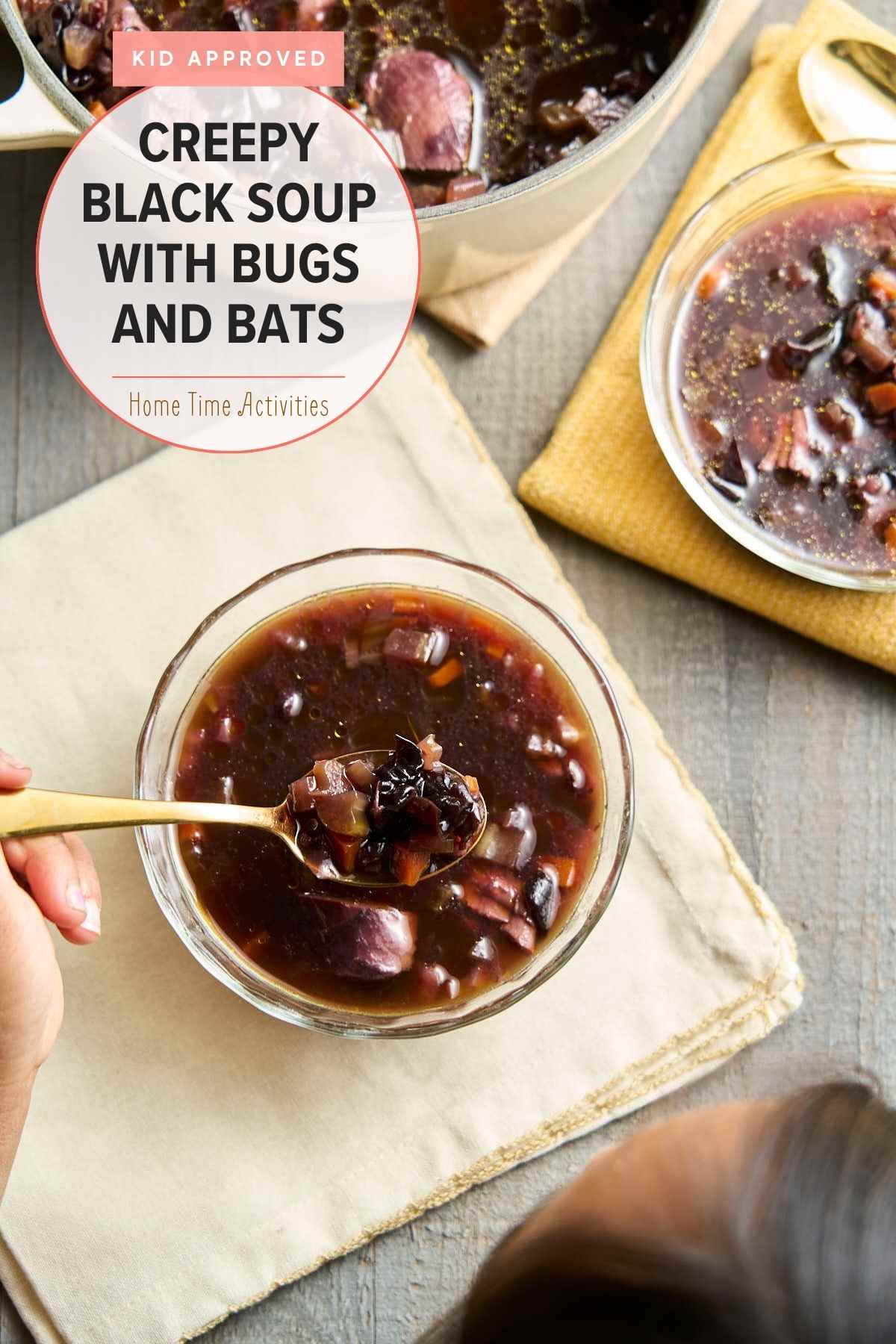Forbidden Black Rice Chicken Soup -- Fun Halloween Soup