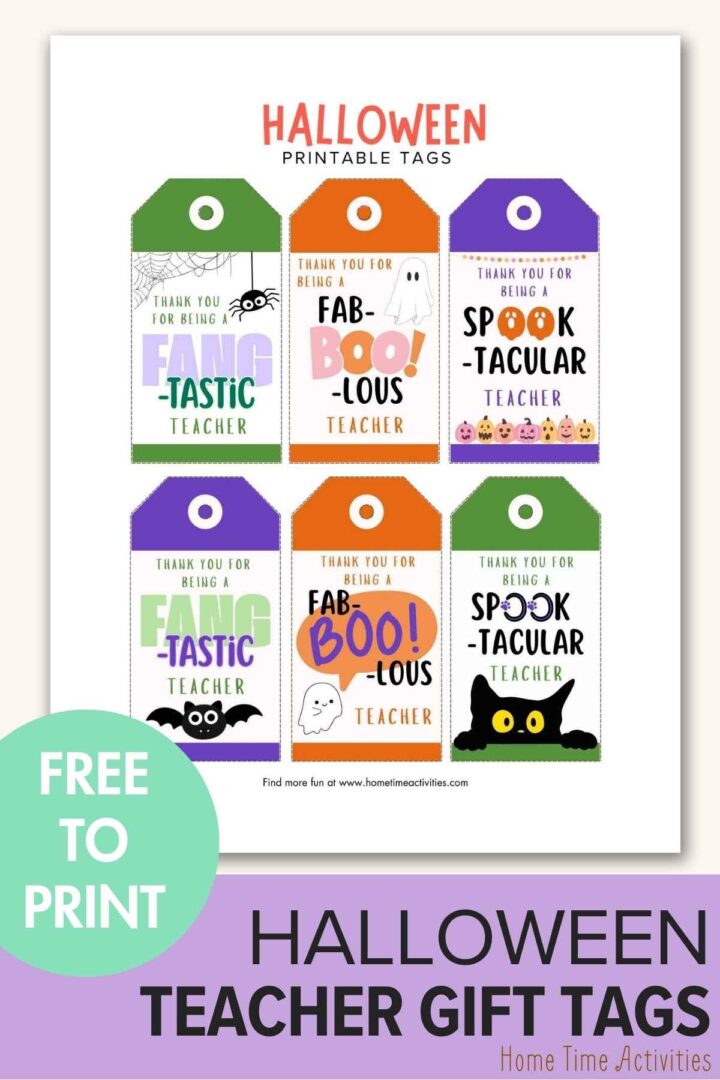 Halloween Teacher Gift Tags - Free Printable