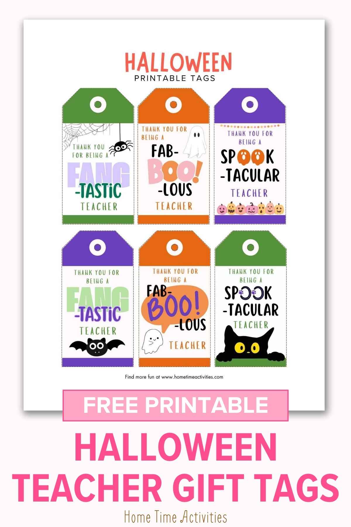 Halloween Teacher Gift Tags - Free Printable