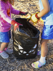 Filling Halloween Leaf Bags with Kids | Home Time Activities