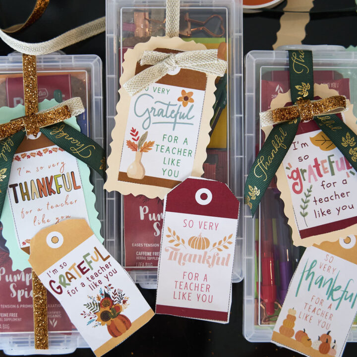 Thanksgiving Teacher Gift Tags - Free Printable PDF