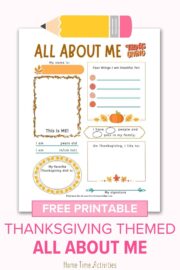 All About Me - Thanksgiving Printable Worksheet