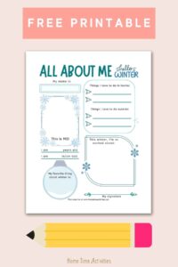 Winter All About Me - Free Printable Worksheet