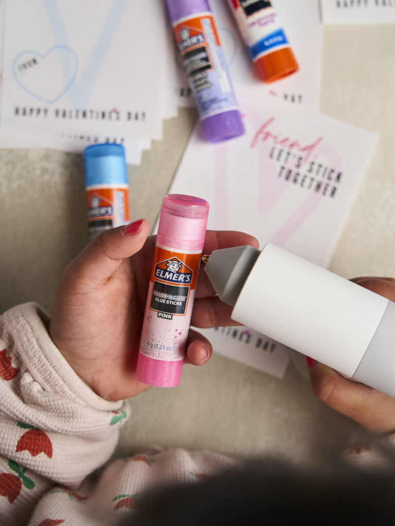 Glue Stick Valentine Cards - Free Printable