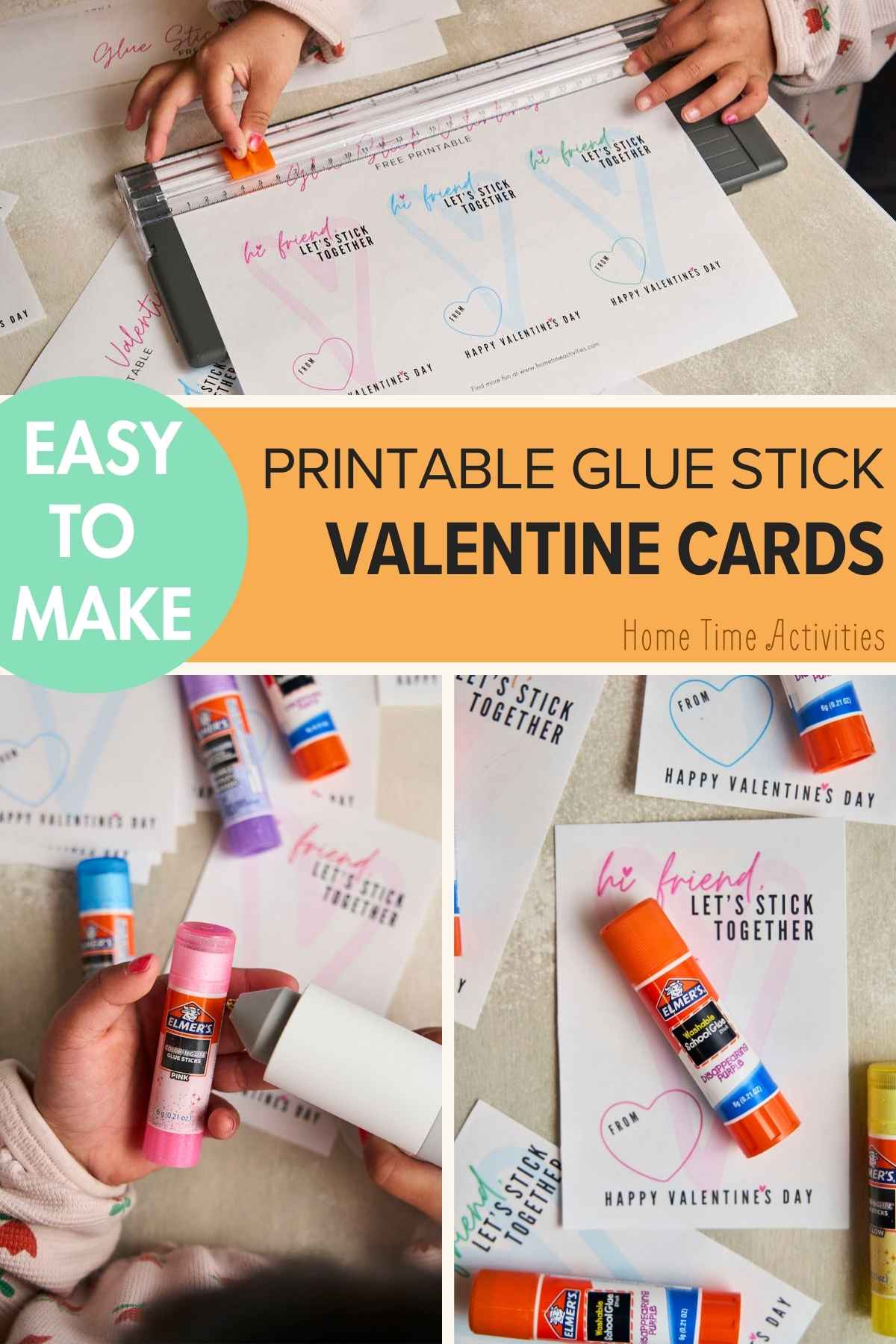 Glue Stick Valentine Cards - Free Printable