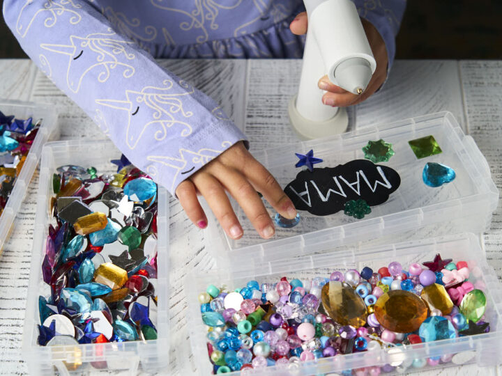 Pencil Box Craft with Gemstones