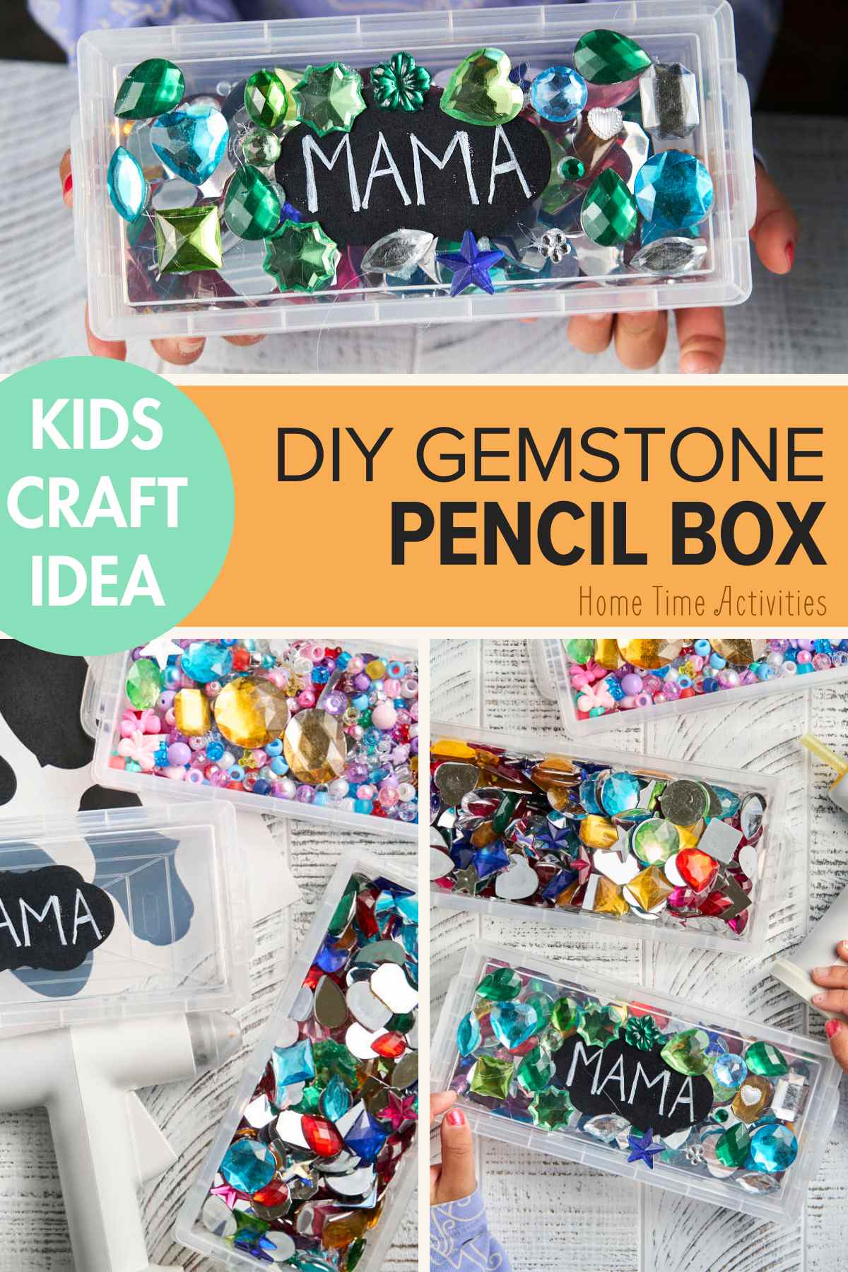 Pencil Box Craft with Gemstones