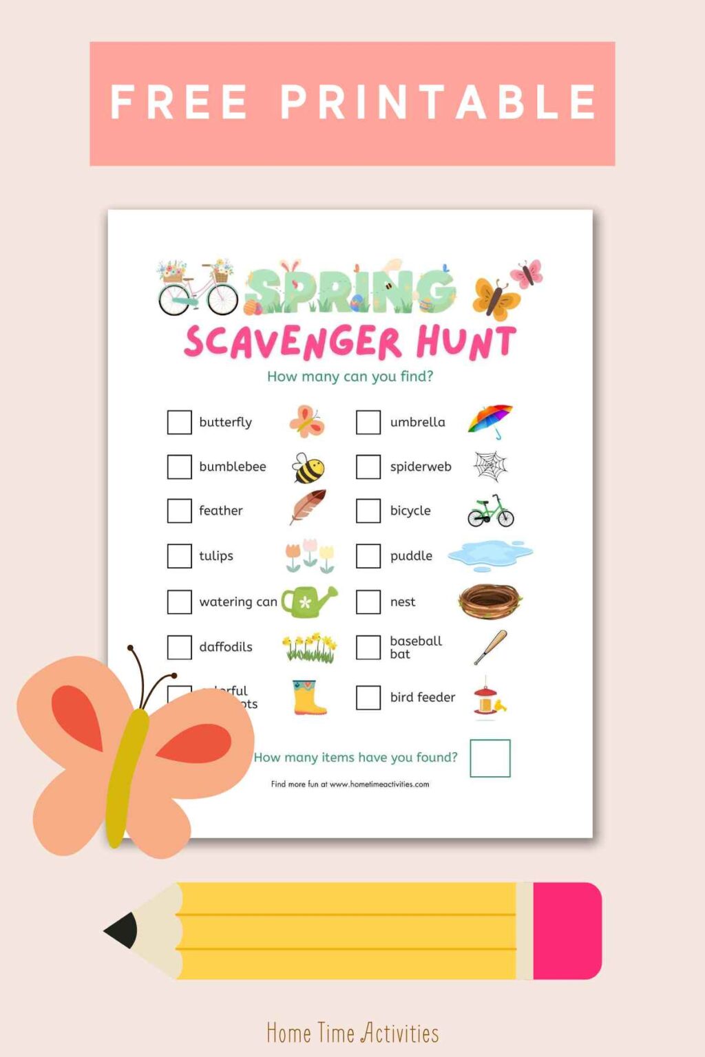 Spring Scavenger Hunt - Free Printable PDF