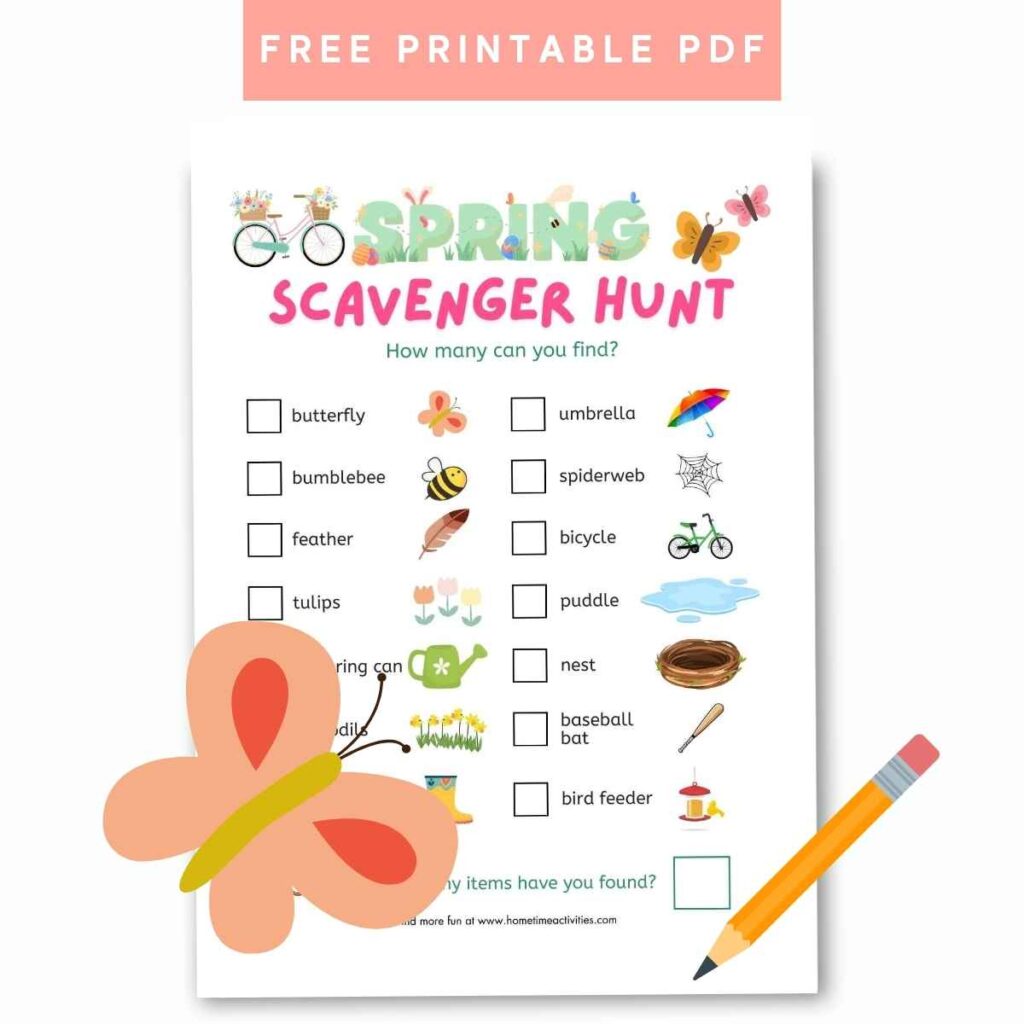 Spring Scavenger Hunt - Free Printable PDF